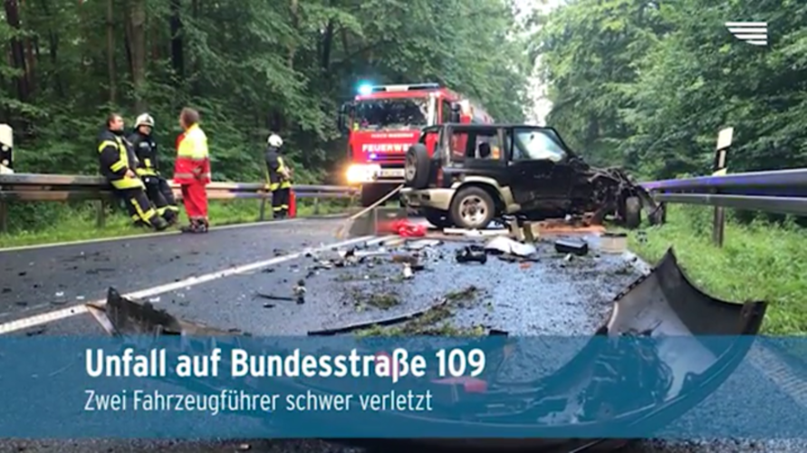 Video: Zwei Verletzte nach schwerem Unfall