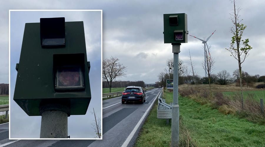 Ist dieser Blitzer an der B104 eine Attrappe?