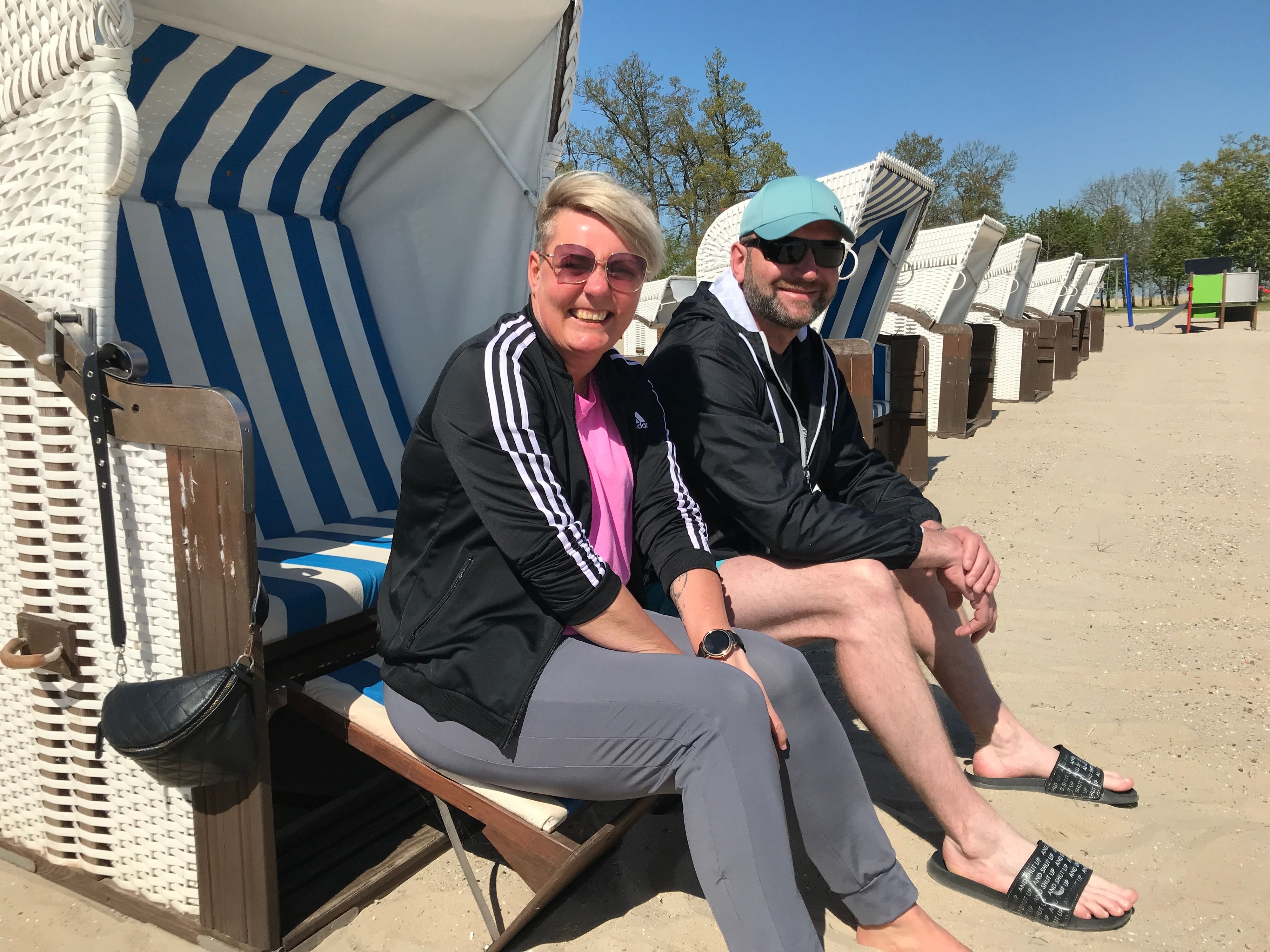 Haff-Bad kurz vor der Saison - Die ersten Touristen sitzen schon im ...