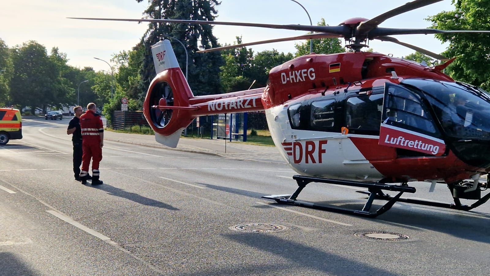 Nach Fahrradunfall Rettungshubschrauber im Einsatz