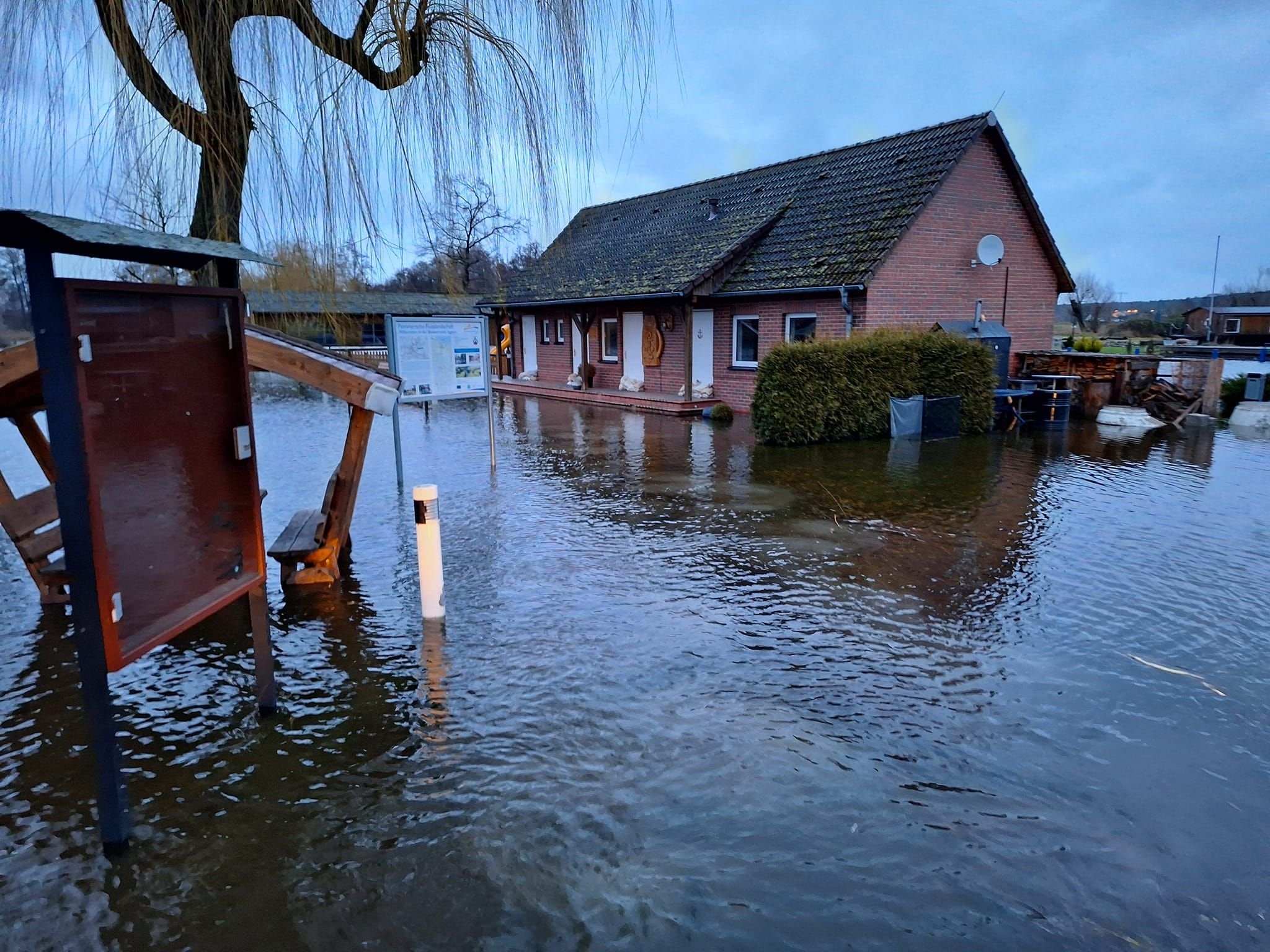Hochwasser am Haff geht zurück